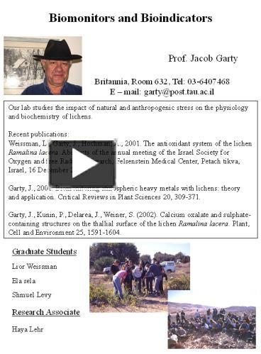 Biomonitors and Bioindicators presentation | free to view