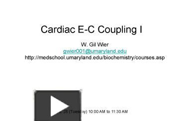 Cardiac EC Coupling I presentation | free to view