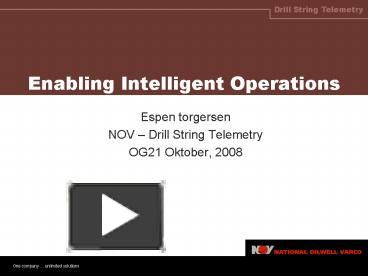 Enabling Intelligent Operations presentation | free to view