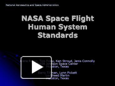 NASA Space Flight Human System Standards presentation | free to view