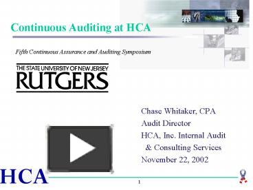 PPT – Continuous Auditing at HCA PowerPoint presentation | free to view ...