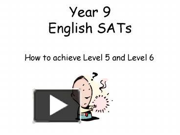 Year 9 English SATs presentation | free to view