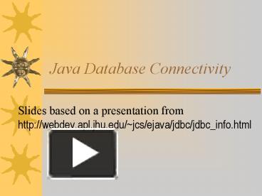 PPT – Java Database Connectivity PowerPoint presentation | free to view ...
