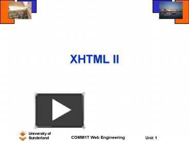 PPT – XHTML II PowerPoint presentation | free to view - id: 14dee3-Yjk1Z