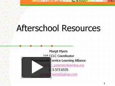 PPT – Afterschool Resources PowerPoint presentation | free to view - id ...