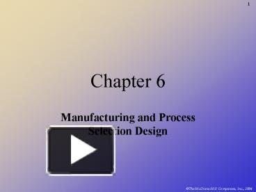 Manufacturing and Process Selection Design presentation | free to view