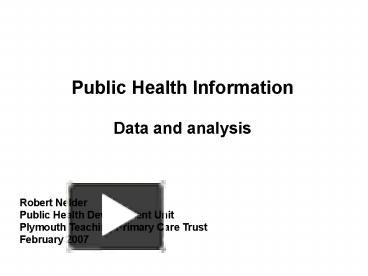 PPT – Public Health Information PowerPoint presentation | free to view ...