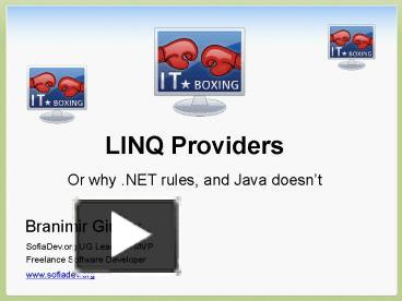 LINQ Providers presentation | free to download