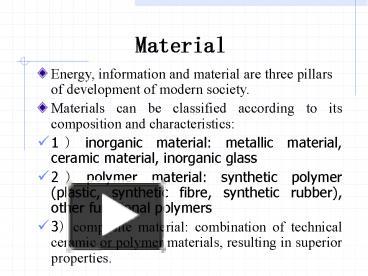 PPT – Material PowerPoint presentation | free to download - id: 14e5ae ...