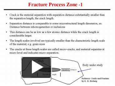 PPT – Fracture Process Zone 1 PowerPoint presentation | free to ...