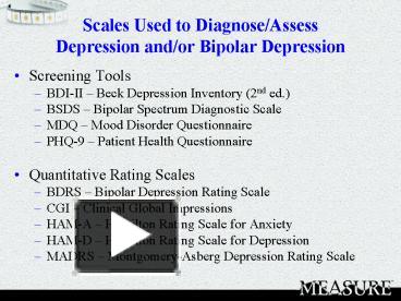 Scales Used to DiagnoseAssess Depression andor Bipolar Depression ...