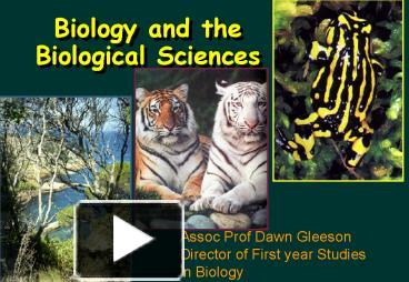 Biology and the Biological Sciences presentation | free to view