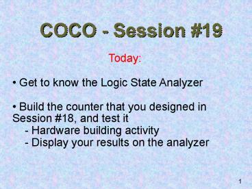 PPT – COCO Session PowerPoint presentation | free to view - id: 14f062 ...