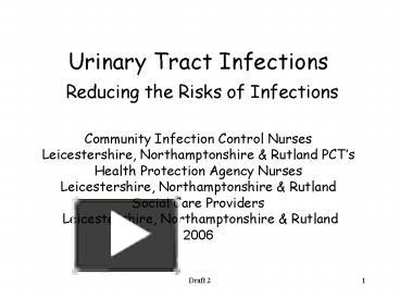PPT – Urinary Tract Infections Reducing the Risks of Infections ...