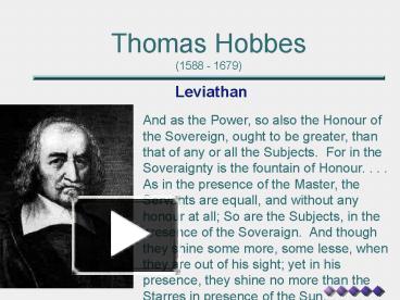 PPT – Thomas Hobbes 1588 1679 PowerPoint presentation | free to view ...