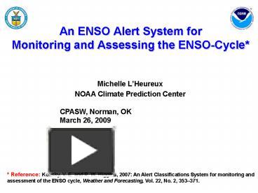 PPT – An ENSO Alert System for Monitoring and Assessing the ENSOCycle ...