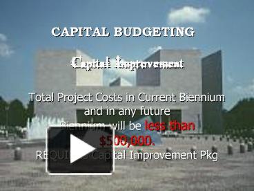 PPT – CAPITAL BUDGETING PowerPoint presentation | free to view - id ...