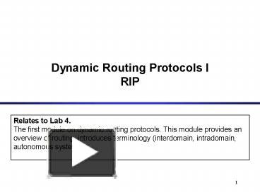 Dynamic Routing Protocols I RIP presentation | free to view