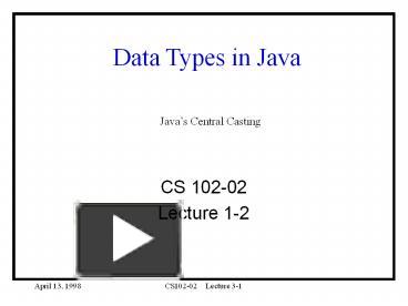 Data Types in Java presentation | free to download