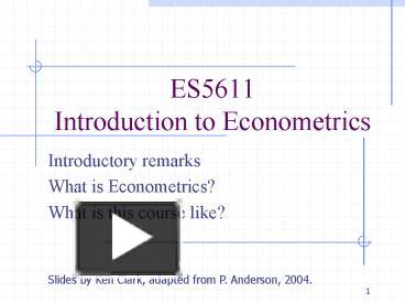 ES5611 Introduction to Econometrics presentation | free to view