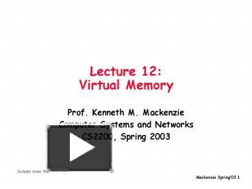 PPT – Lecture 12: Virtual Memory PowerPoint presentation | free to view ...
