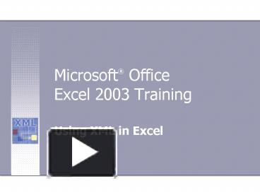 PPT – Microsoft Office Excel 2003 Training PowerPoint presentation ...