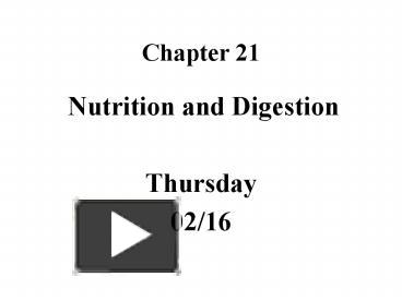 Nutrition and Digestion presentation | free to view