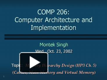 COMP 206: Computer Architecture and Implementation presentation | free ...