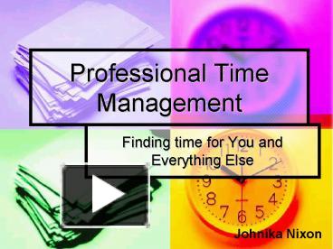 PPT – Professional Time Management PowerPoint presentation | free to ...