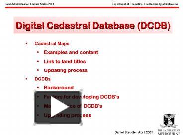 Digital Cadastral Database DCDB presentation | free to view