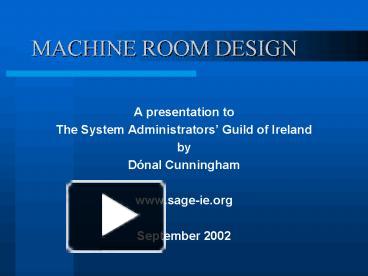 PPT – MACHINE ROOM DESIGN PowerPoint presentation | free to view - id ...