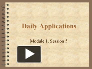 PPT – Daily Applications PowerPoint presentation | free to view - id ...