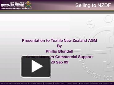 Selling to NZDF presentation | free to view