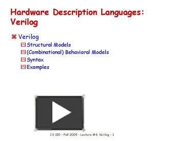 PPT – Hardware Description Languages: Verilog PowerPoint presentation ...