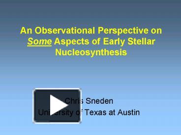 An Observational Perspective on Some Aspects of Early Stellar ...