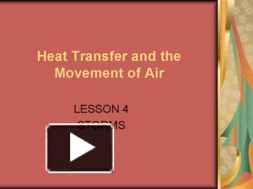 PPT – Heat Transfer and the Movement of Air PowerPoint presentation ...