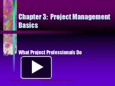 Chapter 3: Project Management Basics presentation | free to view