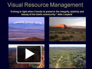 Visual Resource Management presentation | free to view