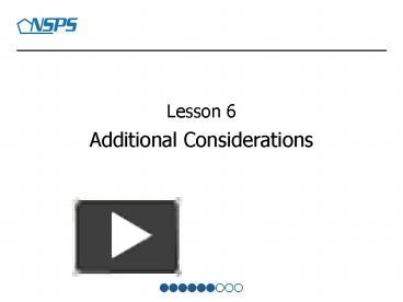 PPT – Lesson 6 Additional Considerations PowerPoint presentation | free ...