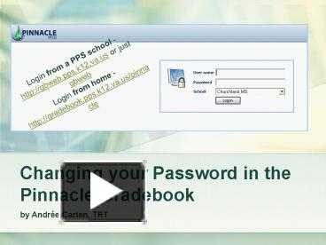 Changing your Password in the Pinnacle Gradebook presentation | free to ...