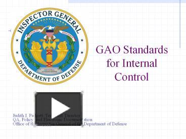 GAO Standards for Internal Control presentation | free to view