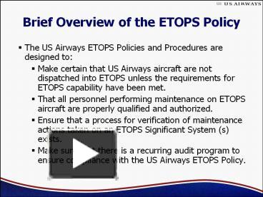 PPT – Brief Overview of the ETOPS Policy PowerPoint presentation | free ...