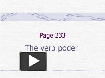 The verb poder presentation | free to view