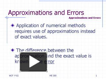 Approximations and Errors presentation | free to view