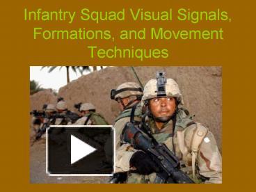 Infantry Squad Visual Signals, Formations, and Movement Techniques ...