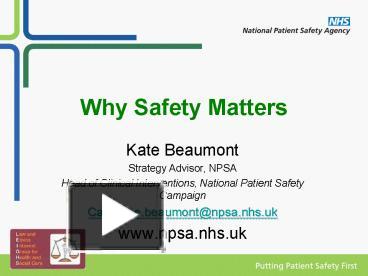 Why Safety Matters presentation | free to view