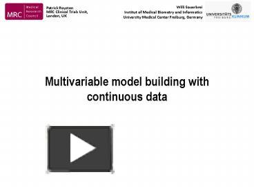 PPT – Multivariable model building with continuous data PowerPoint ...