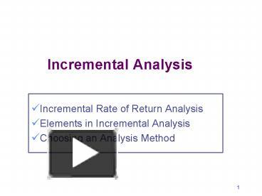 Incremental Analysis presentation | free to view