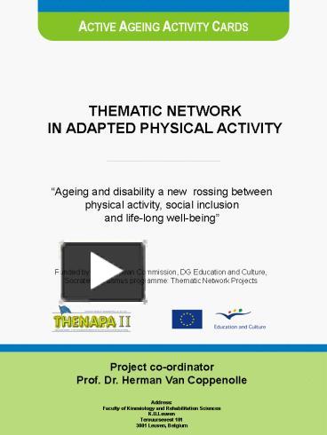 THEMATIC NETWORK presentation | free to view