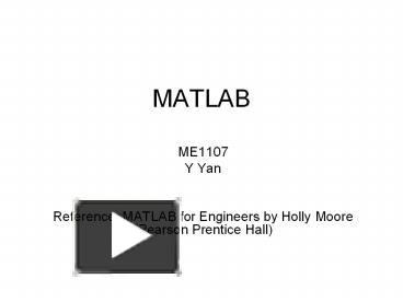 MATLAB presentation | free to download